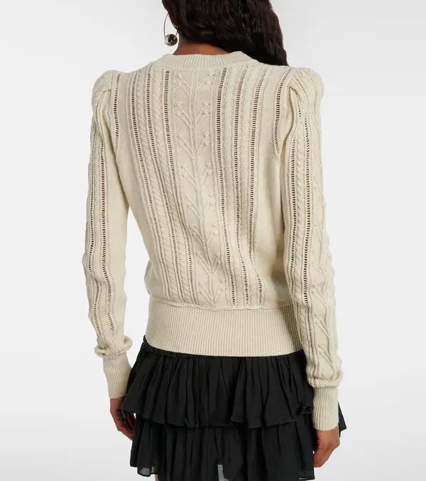 MARANT ETOILE Kalyn Cotton And Wool Sweater - White