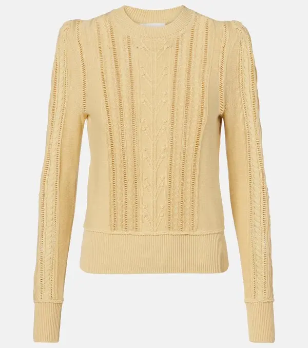 MARANT ETOILE Kalyn Cotton And Wool Sweater - Yellow