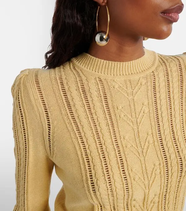 MARANT ETOILE Kalyn Cotton And Wool Sweater - Yellow