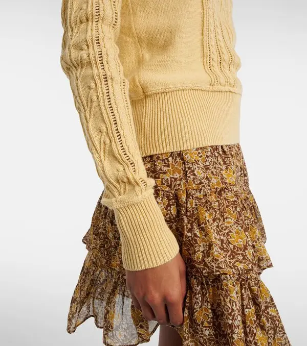 MARANT ETOILE Kalyn Cotton And Wool Sweater - Yellow