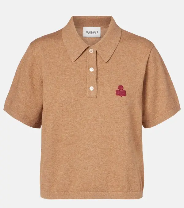 MARANT ETOILE Althea Cotton And Wool Polo Shirt - Beige