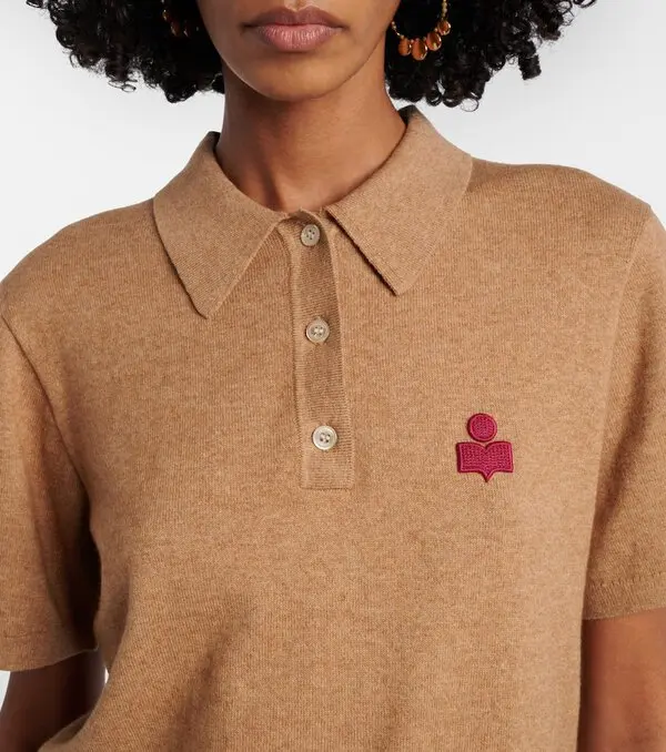 MARANT ETOILE Althea Cotton And Wool Polo Shirt - Beige