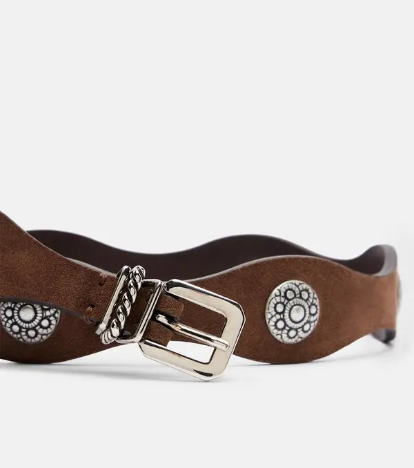 Etro Embellished Suede Belt - Brown