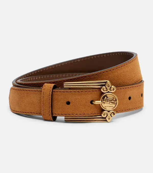 Etro Pegaso Suede Belt - Brown