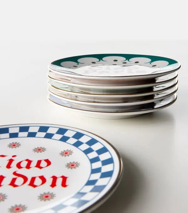 BITOSSI Set Of 6 Porcelain Plates - Multicoloured