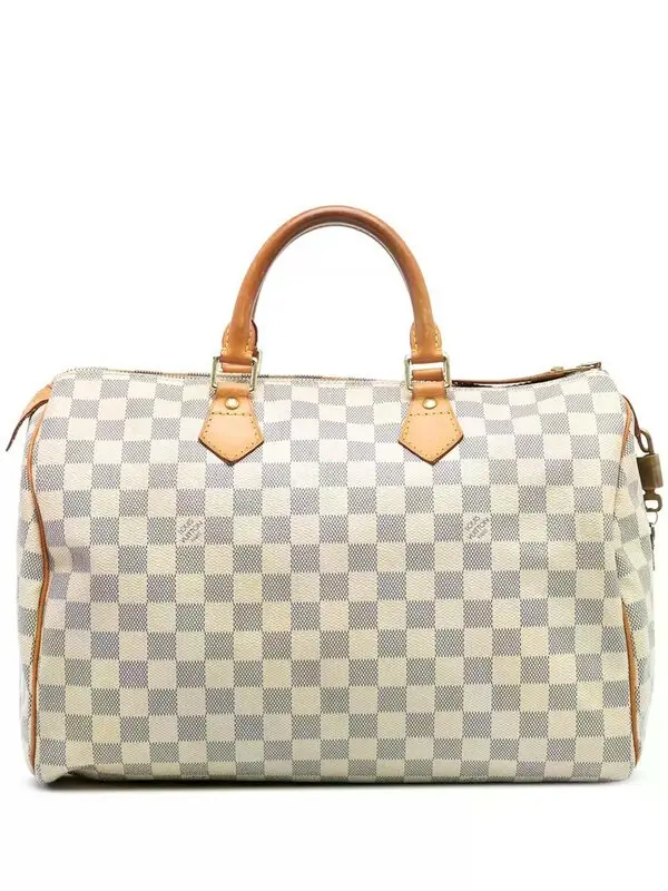 LOUIS VUITTON 2011 Damier Azur Speedy 35 Boston Bag - White