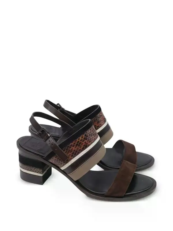 Tory Burch Edina Suede-panel Leather Sandals