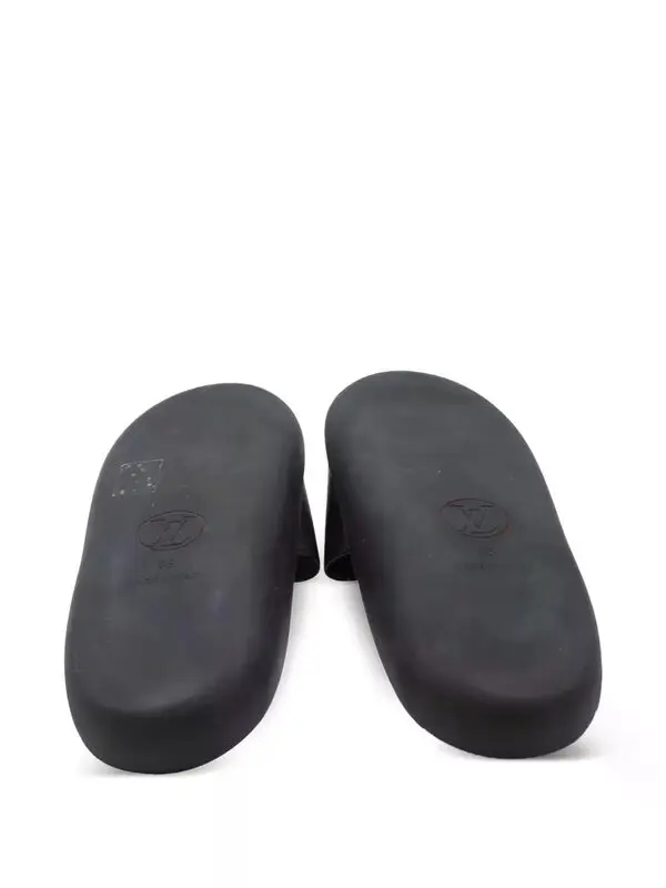 LOUIS VUITTON Flamingo Patch Leather Slides