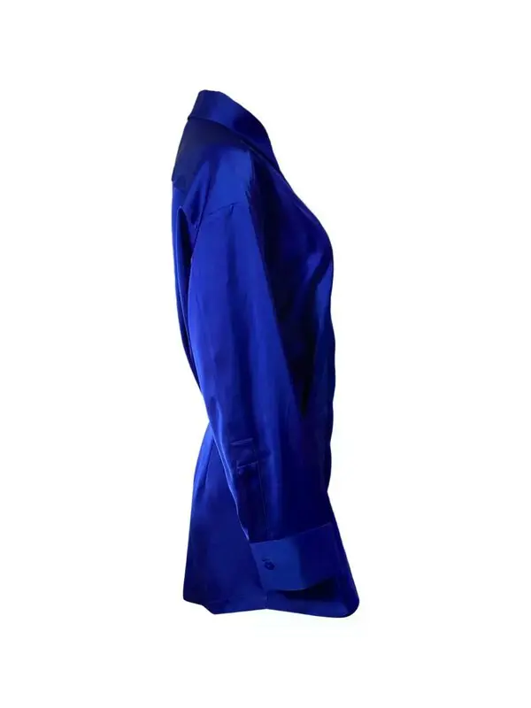 Attico Pleated Shirt Dress - Blue