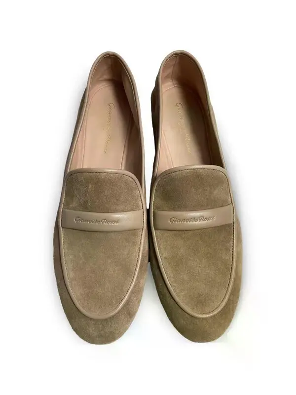 GIANVITO ROSSI Logo Suede Loafers