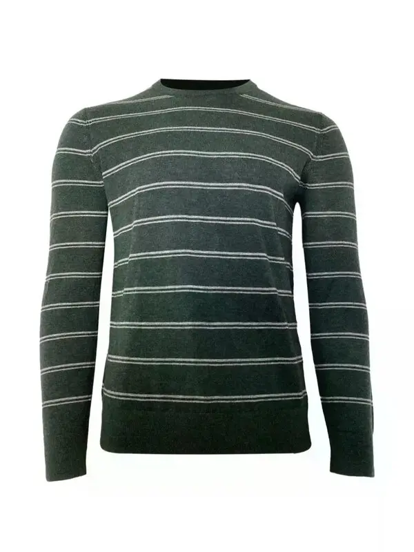 Theory Riland Striped Crew-neck Sweater - Green