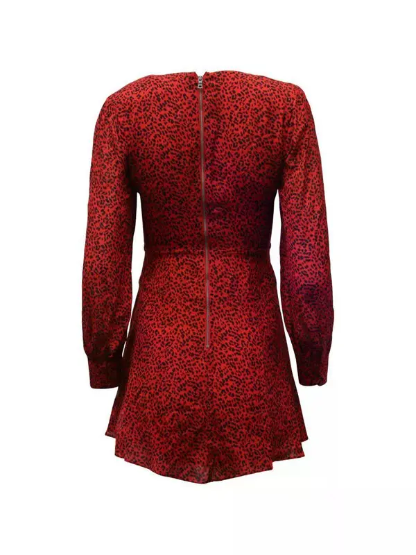 Alice + Olivia Leopard-print Long-sleeve Dress