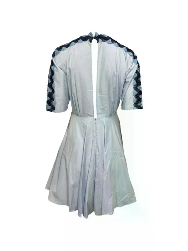 Sandro Embroidered Pleated Mini Dress