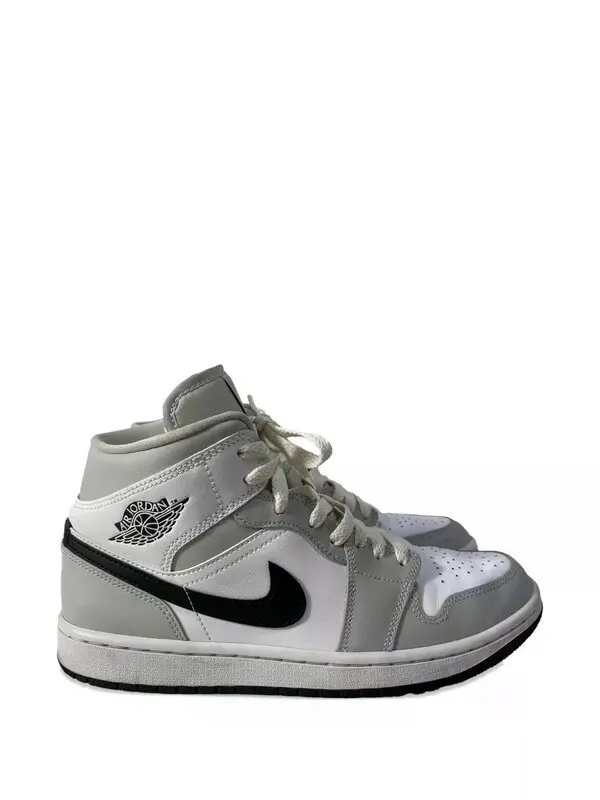 Nike Jordan 1 Mid Leather Trainers - Grey