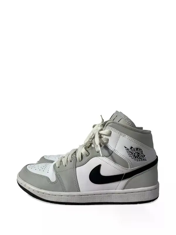 Nike Jordan 1 Mid Leather Trainers - Grey