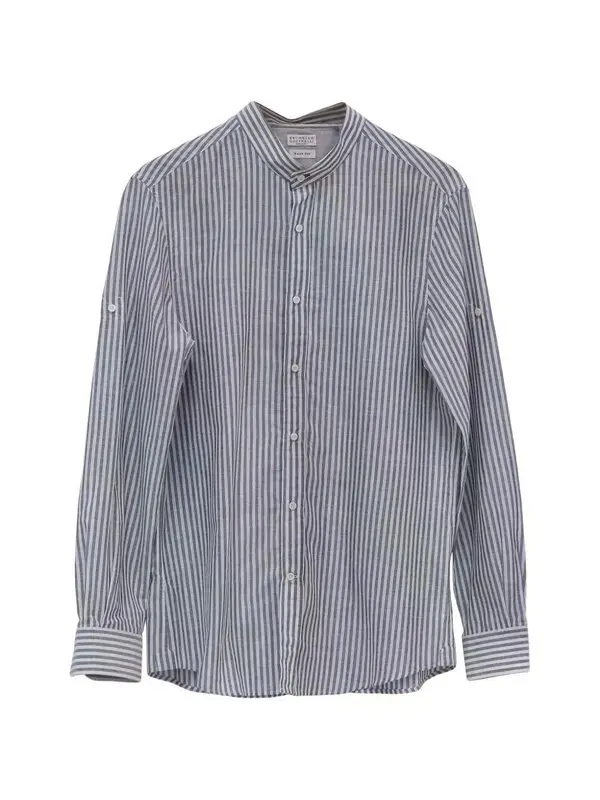 Brunello Cucinelli Striped Linen Button-down Shirt