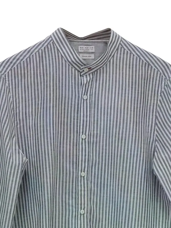 Brunello Cucinelli Striped Linen Button-down Shirt