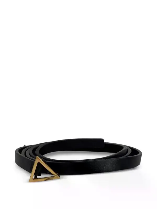 Bottega Veneta Triangle-buckle Leather Belt - Black