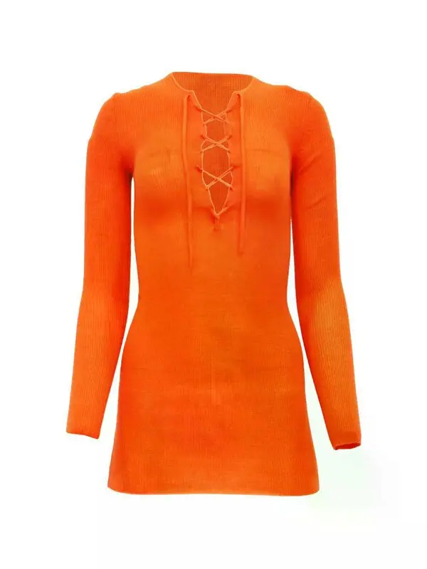 GANNI Long-sleeve Lace-up Top