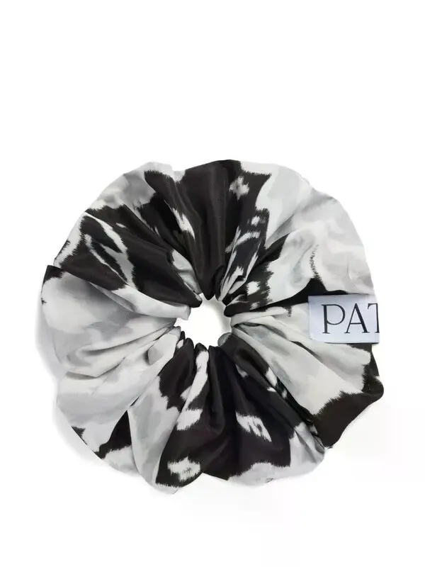 Patou Abstract Print Scrunchie - White