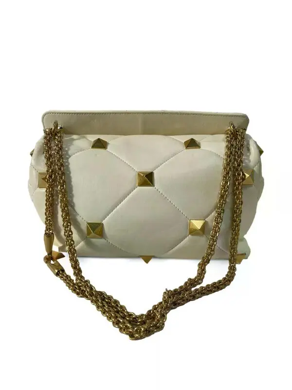 Valentino Garavani Roman Stud Leather Shoulder Bag - Neutrals