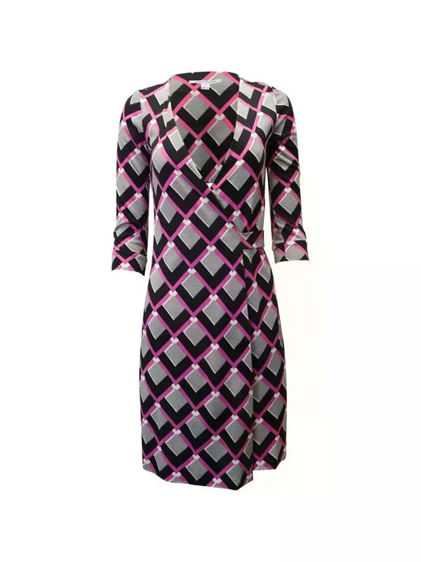 Diane Von Furstenberg Tartan Wrap Midi Dress