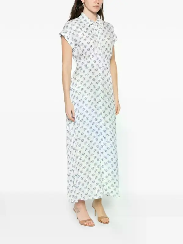 Maje Floral Print Maxi Dress - White