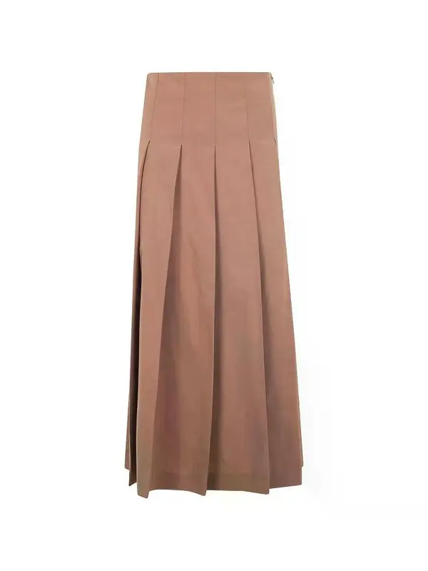 RÓHE Pleated A-line Skirt - Brown