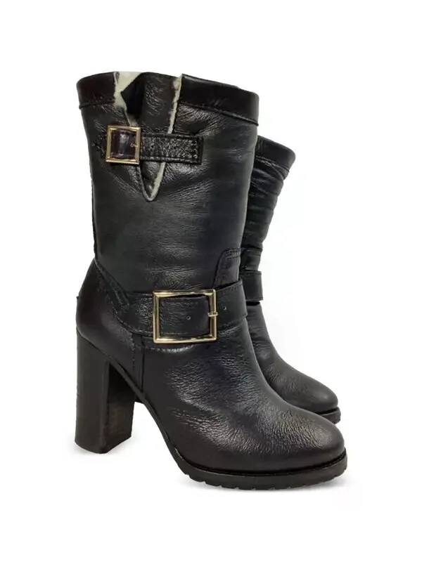 JIMMY CHOO Shearling Buckle-detail Boots