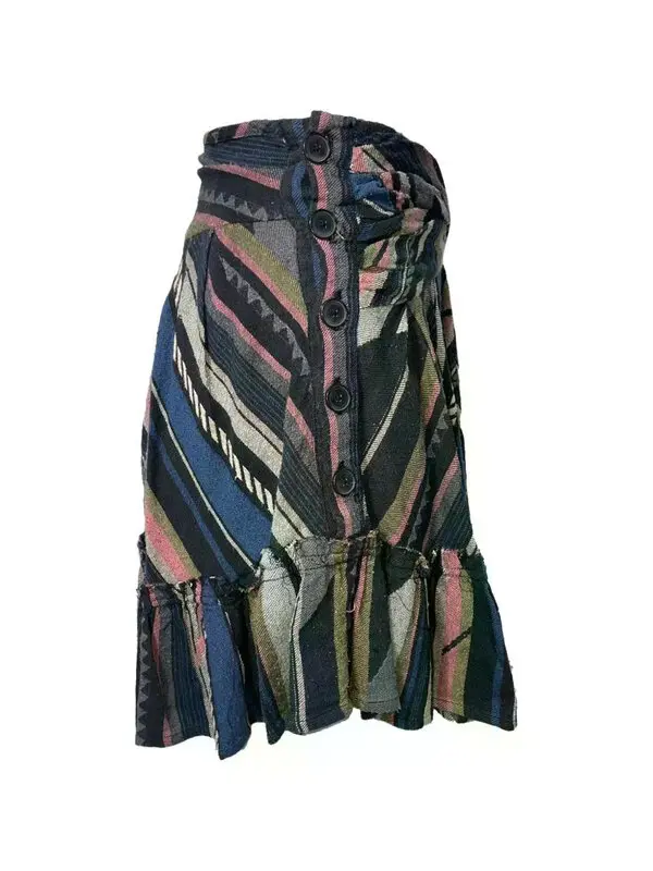 IRO PARIS Patterned Ruffled Mini Skirt