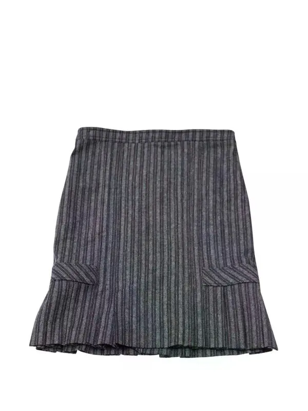 Max Mara Striped Ruffled-hem Skirt