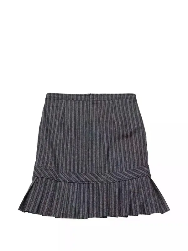Max Mara Striped Ruffled-hem Skirt