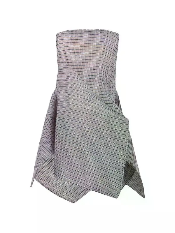 Issey Miyake Striped Draped Dress