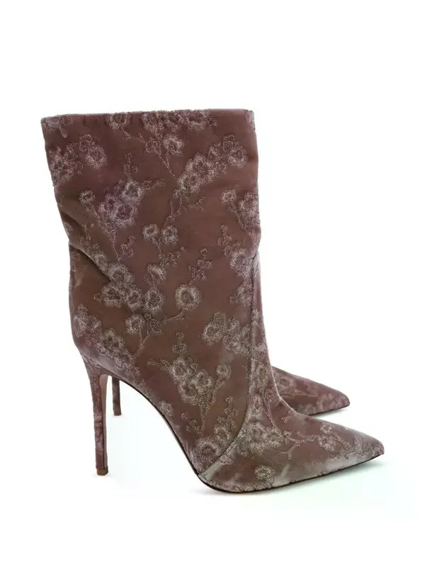 GIANVITO ROSSI Velvet Floral Boots