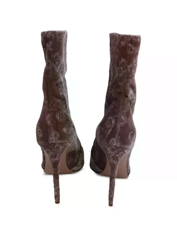 GIANVITO ROSSI Velvet Floral Boots