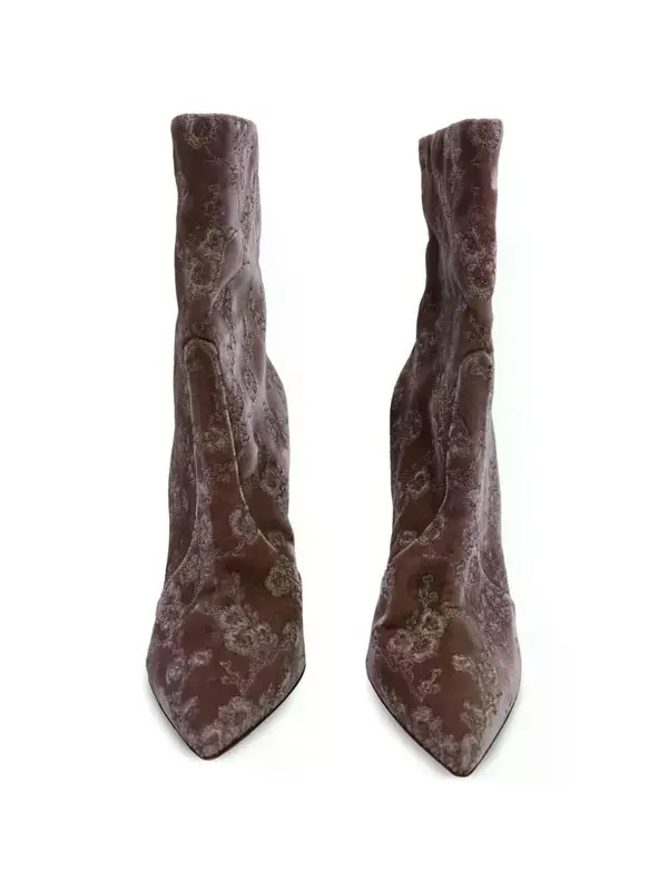 GIANVITO ROSSI Velvet Floral Boots