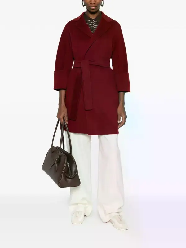 Max Mara Arona Belted Coat - Red