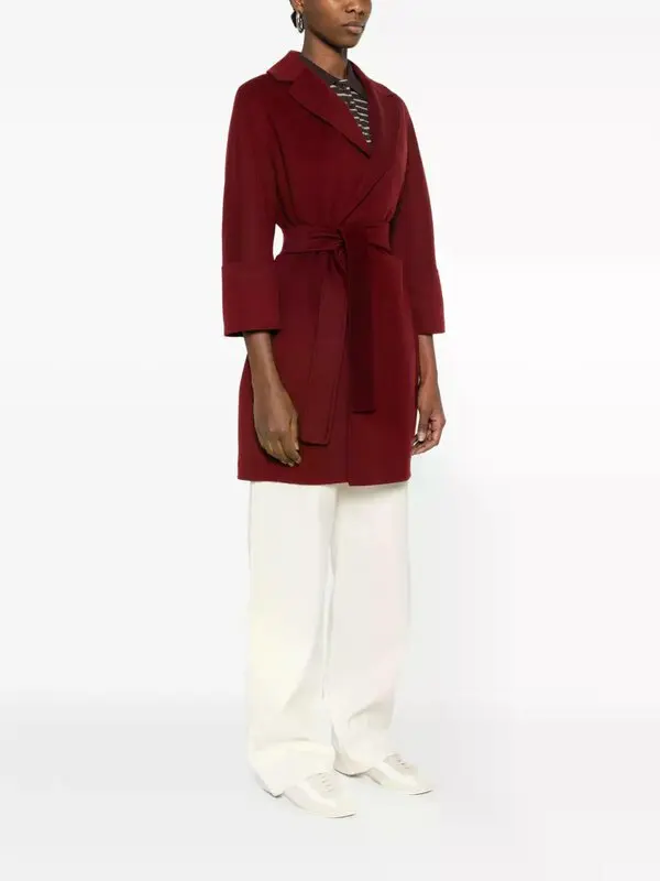 Max Mara Arona Belted Coat - Red