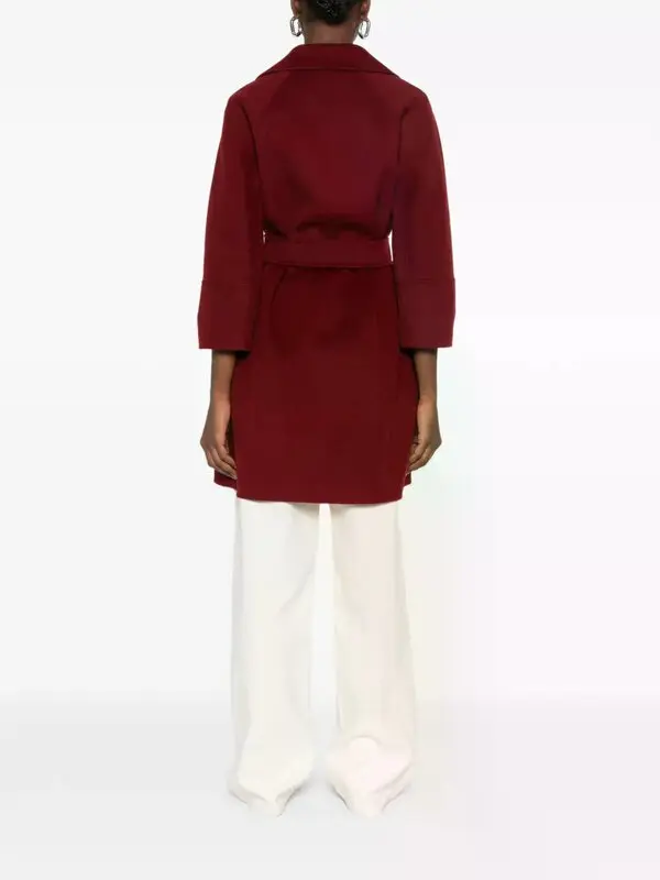 Max Mara Arona Belted Coat - Red