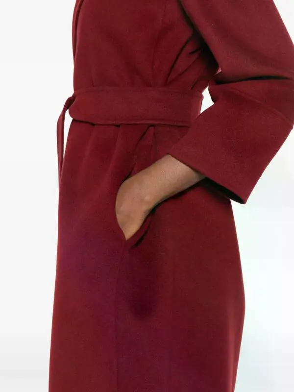 Max Mara Arona Belted Coat - Red