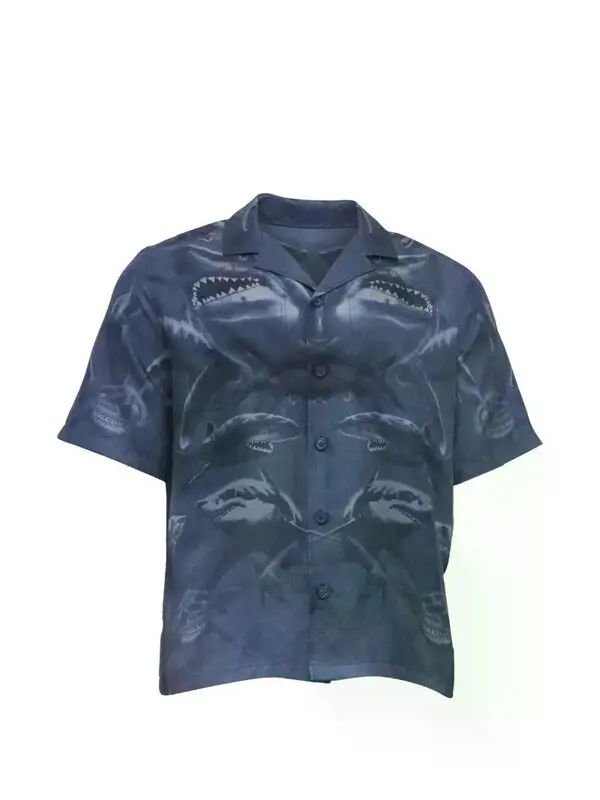 Burberry Shark-print Short-sleeve Shirt - Blue