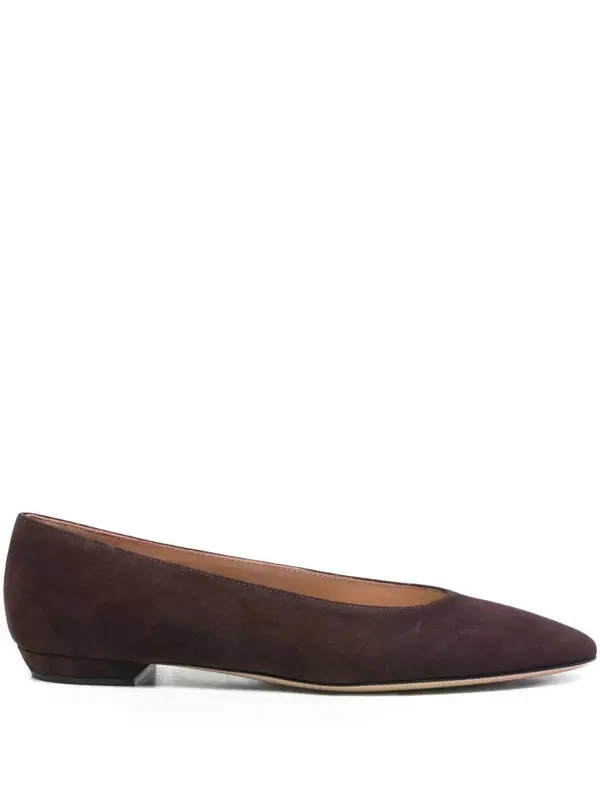 GIANVITO ROSSI Pointed-toe Ballet Flats - Brown