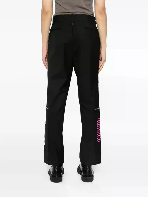 KIDILL Graphic-print Straight-leg Pants - Black