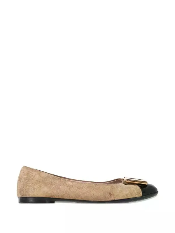 FERRAGAMO Cap Toe Bow Ballerinas