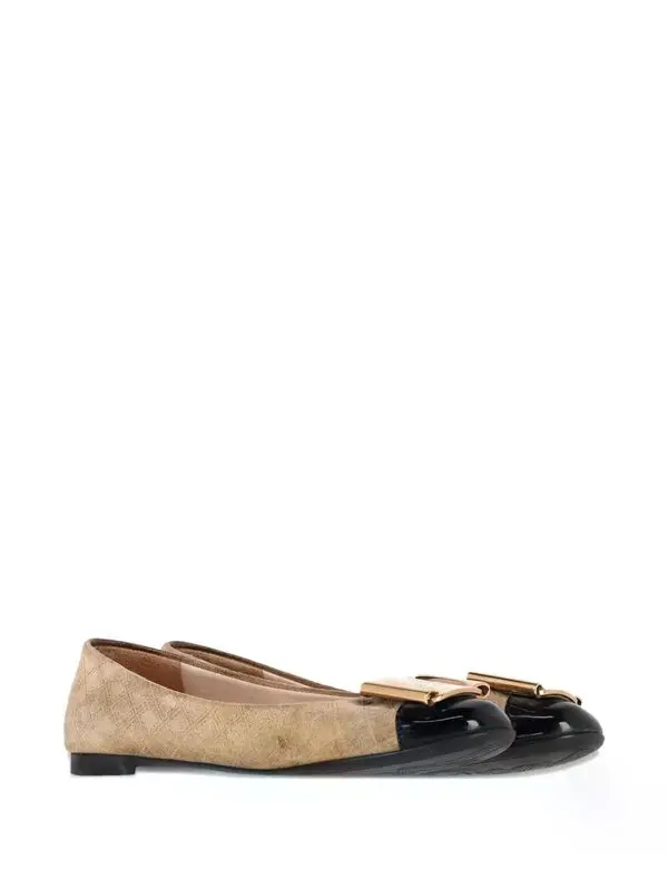FERRAGAMO Cap Toe Bow Ballerinas