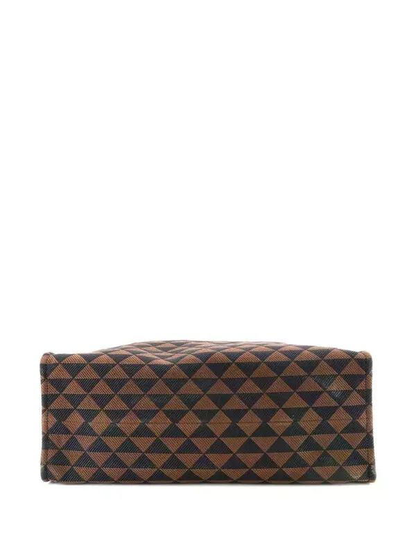 Prada Symbole Jacquard Horizontal Tote Bag - Brown
