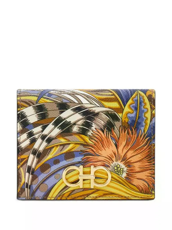 FERRAGAMO Foulard Gancini Compact Wallet - Neutrals