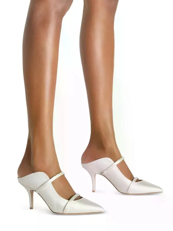 MALONE SOULIERS 70mm Maureen Mules - White
