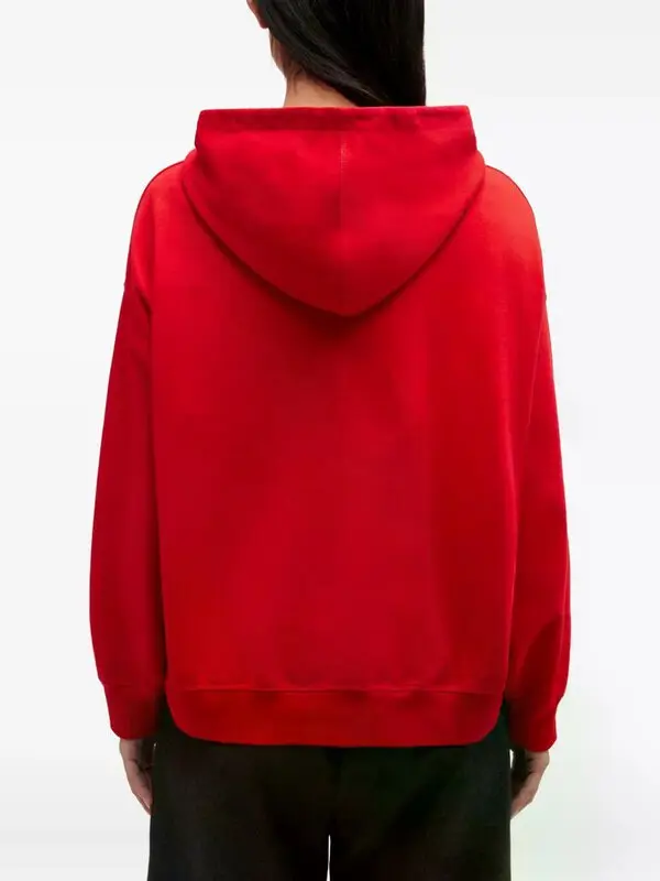 GANNI Graphic-print Hoodie - Red