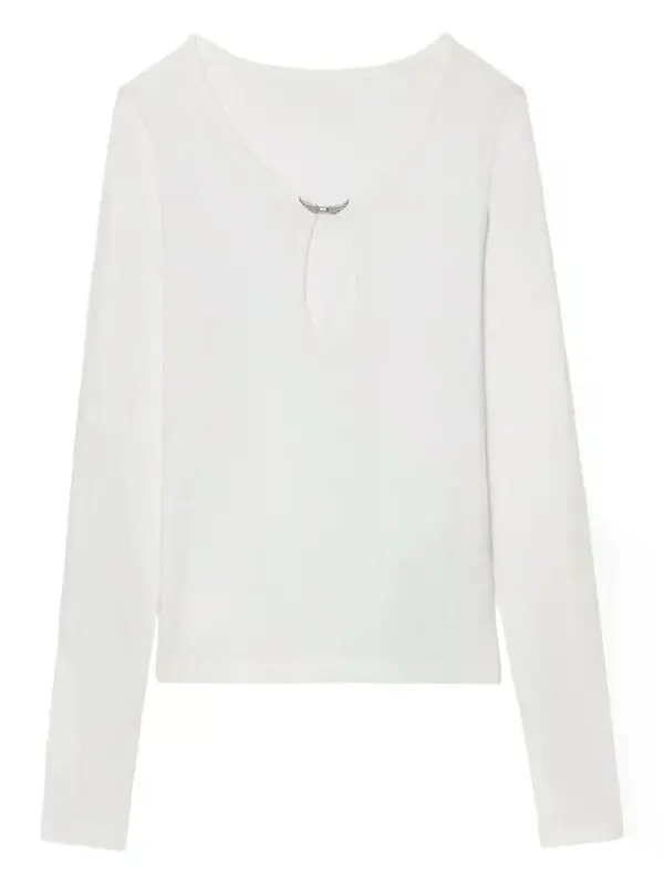 Zadig&Voltaire Long-sleeved T-shirt With Cut-out Detail - White